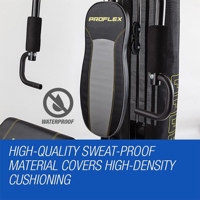 PROFLEX Black Multi Station Home Gym Set with 98lbs Weight Plates ...