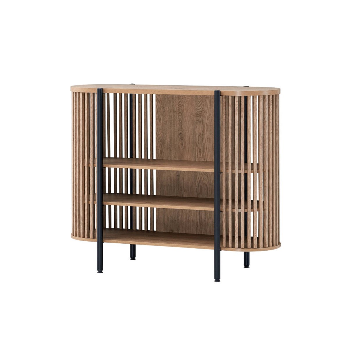 Design Square Ailani Wooden Sideboard Buffet Unit Storage Cabinet 3 ...