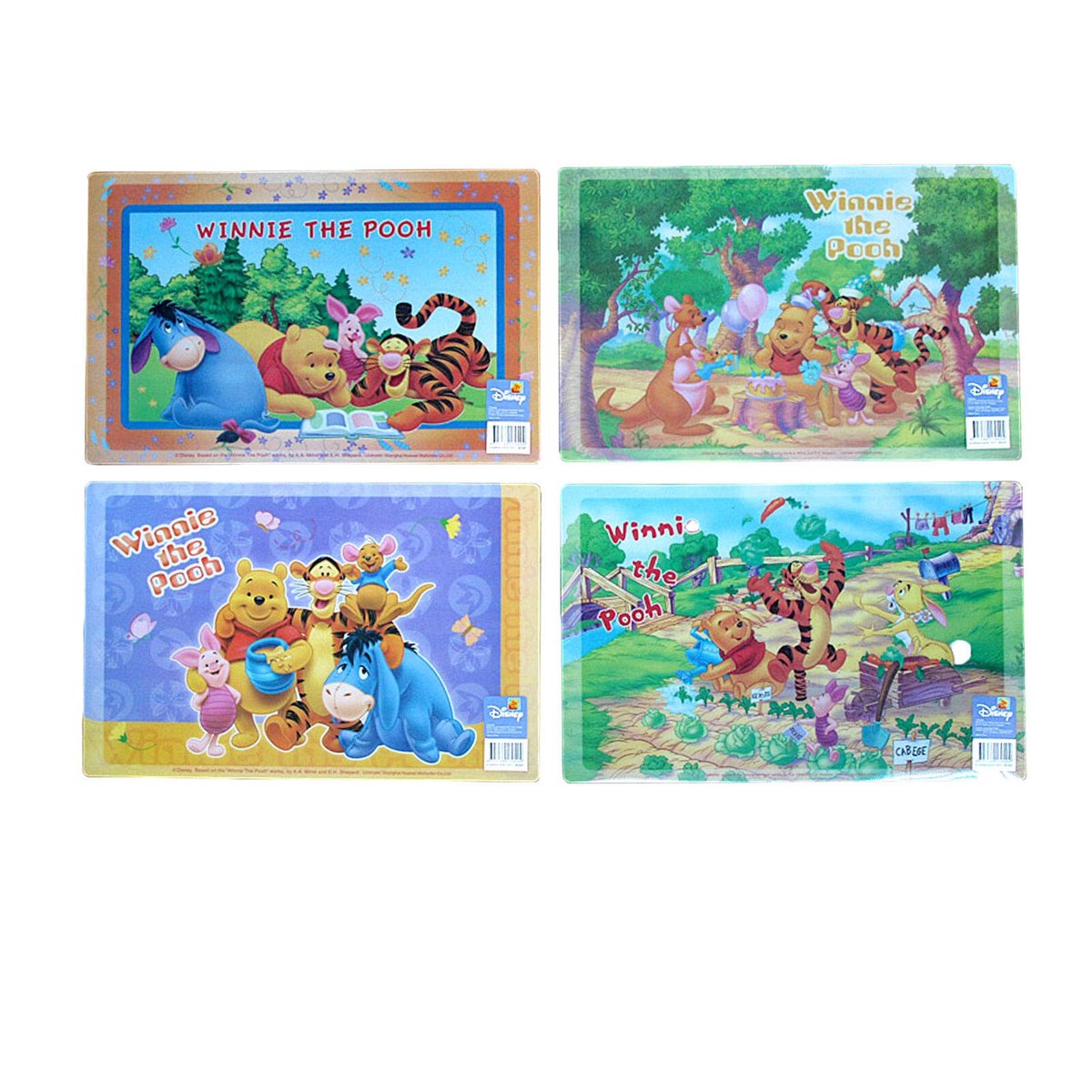 Disney Set of 4 Disney Cartoon Waterproof Placemats Winnie The Pooh ...