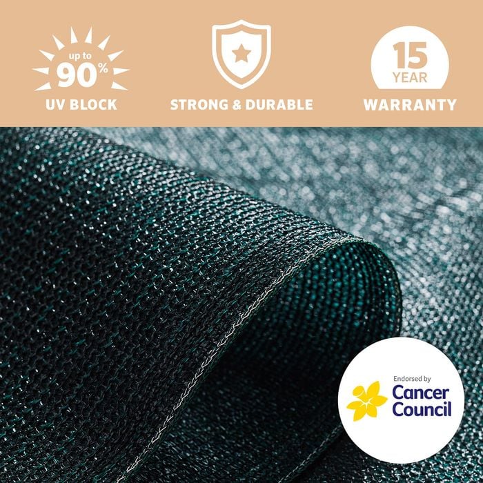 Coolaroo 1.83 x 6m Rainforest Heavy Duty Sun Protection 90% UV Block Shade Cloth - Bunnings ...