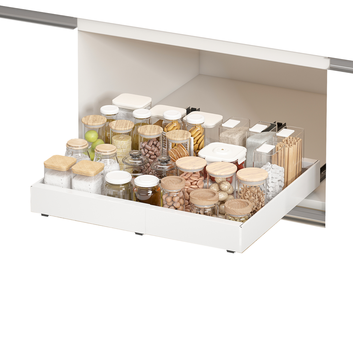 Ufurniture Pull Out Drawers for Cabinets with Upgrade 3 Slide Rails ...