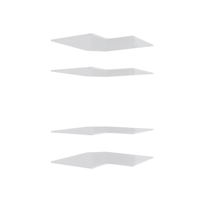 Lugna White 4 Shelf Corner Insert Kit - Fits 900 x 580mm Corner Shell ...