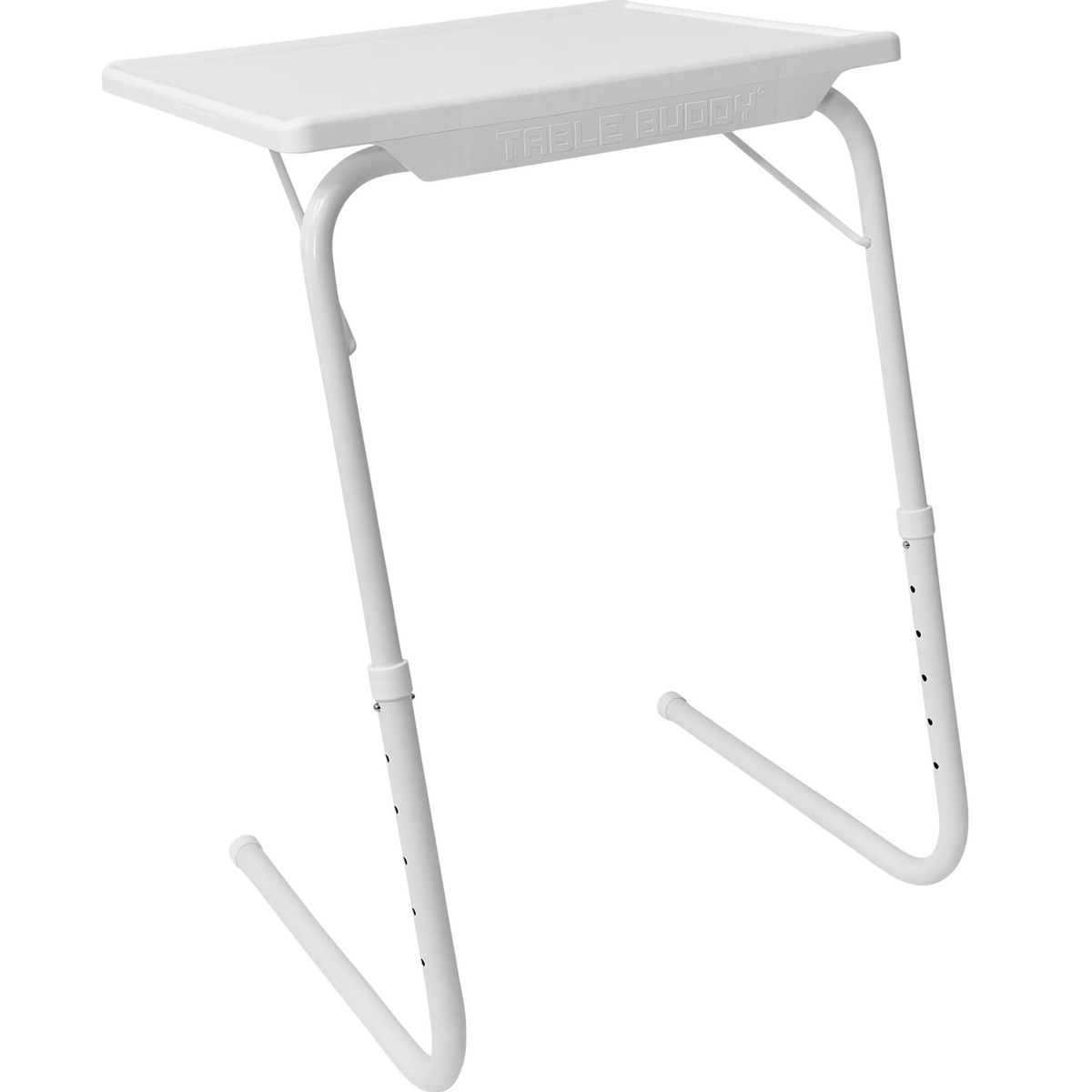 TABLE BUDDY 52.50x40x73cm Adjustable Folding Table - White - Bunnings ...
