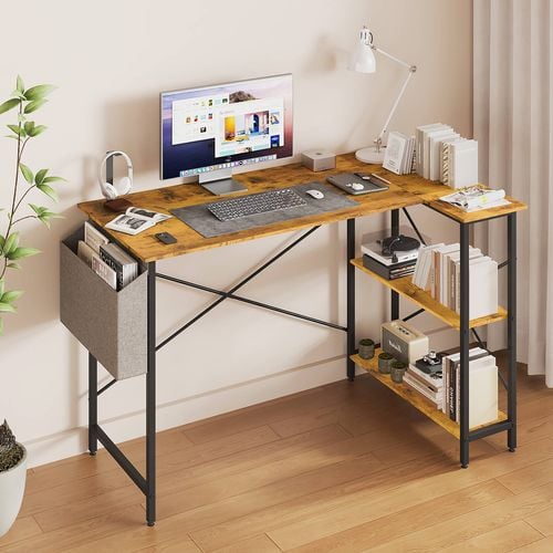 Advwin L Shaped Computer Desk with Storage Shelves Convertible Corner ...