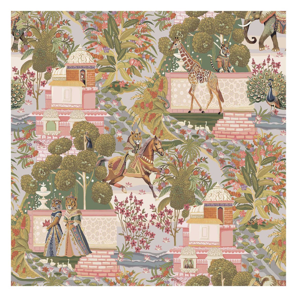 Jal Mahal Animal Scene Wallpaper 10.05m x 53cm - Bunnings Australia