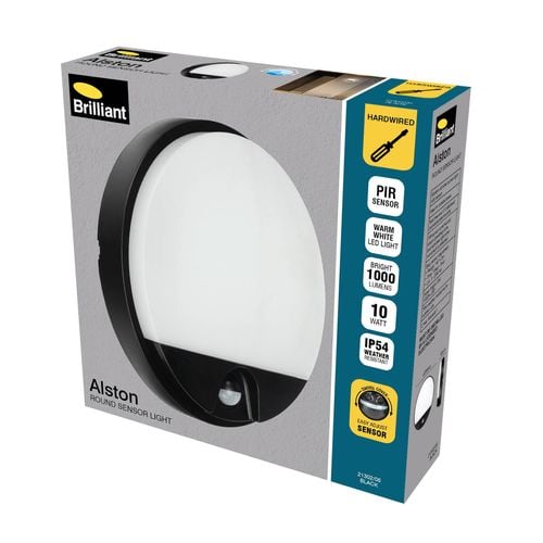 Brilliant Lighting 10W Alston Slimline Round Bunker Security Sensor ...