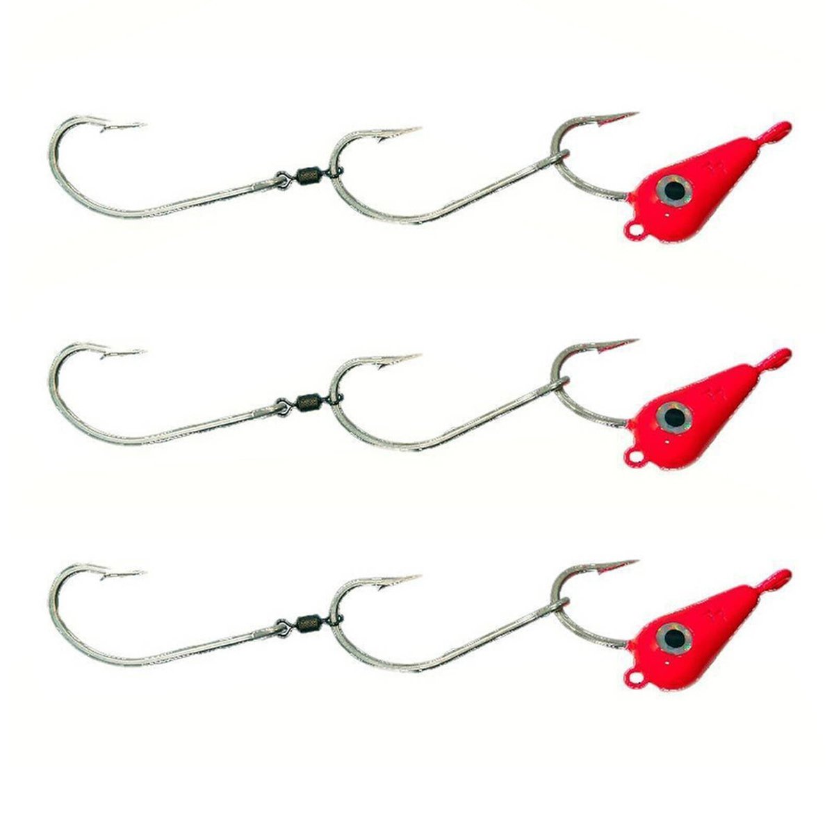 3x 30g TT Lures Bait Trolling Size 5/0 Tarpon Hooks Mackeral Rig - Red - Bunnings Australia