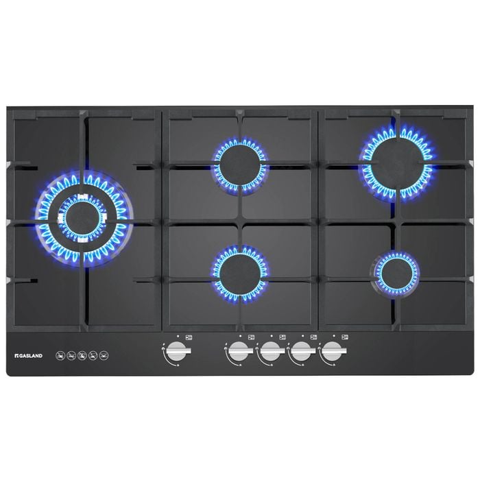 Gasland chef 90cm Gas Cooktop 5 Burners Black - Bunnings Australia