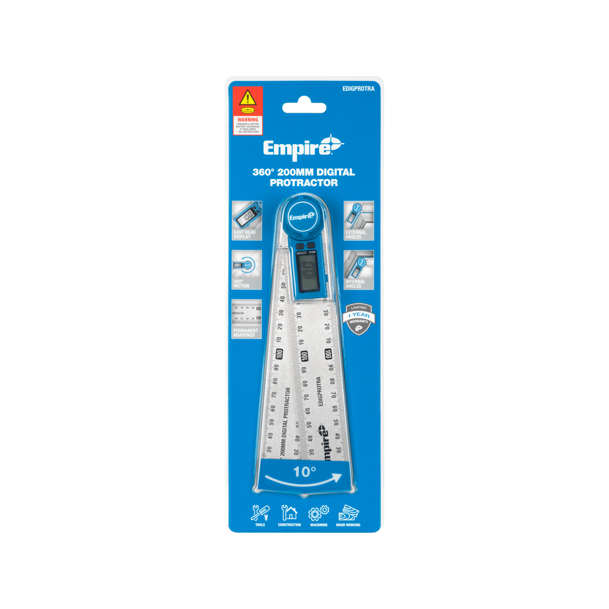 Empire 360° 200mm Digital Protractor - Bunnings Australia