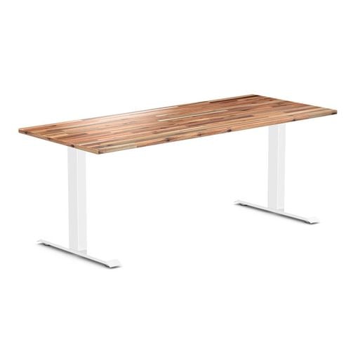 Desky Fixed Height Acacia Softwood Desk 1800x750mm White Leg - Bunnings ...