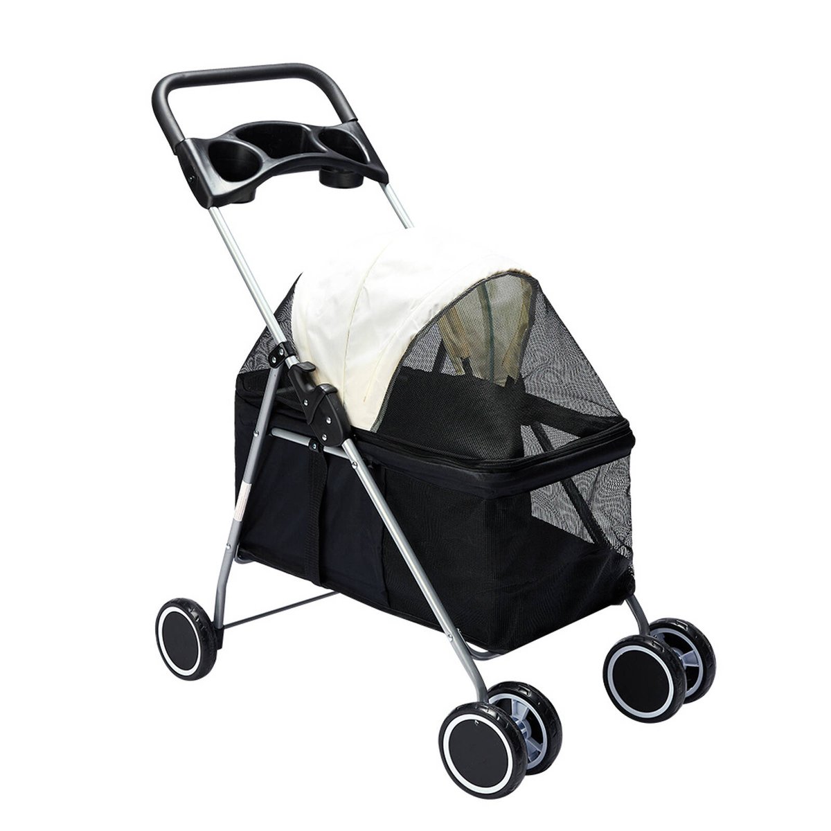 Pawz Detachable Pet Stroller 69x45x92CM Black - Bunnings Australia