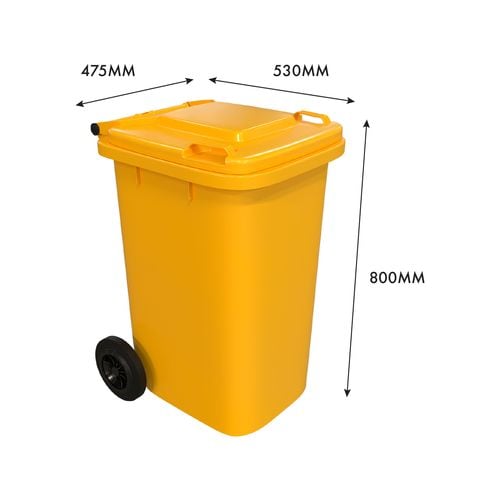 Handy 100L Yellow Wheelie Bin - Yellow - Bunnings New Zealand