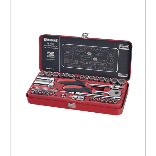 Sidchrome 1/4" & 3/8" Metric / AF Drive Socket Set - 38 Piece ...
