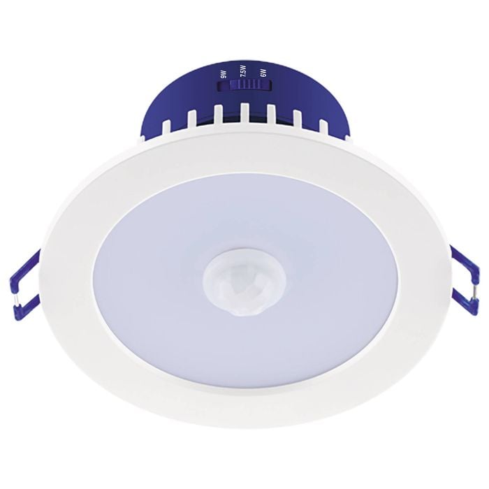 DETA 92mm Multi-Power Tri-Colour Non-Dimmable PIR Sensor LED Downlight ...