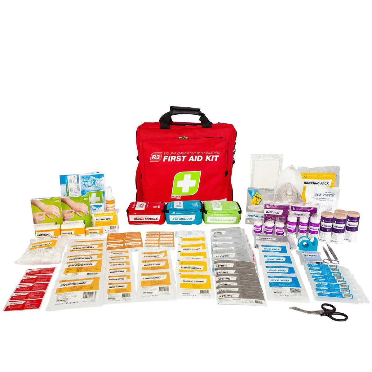 FastAid R3 Trauma Emergency Response Tough Red Soft Pack Pro First Aid ...
