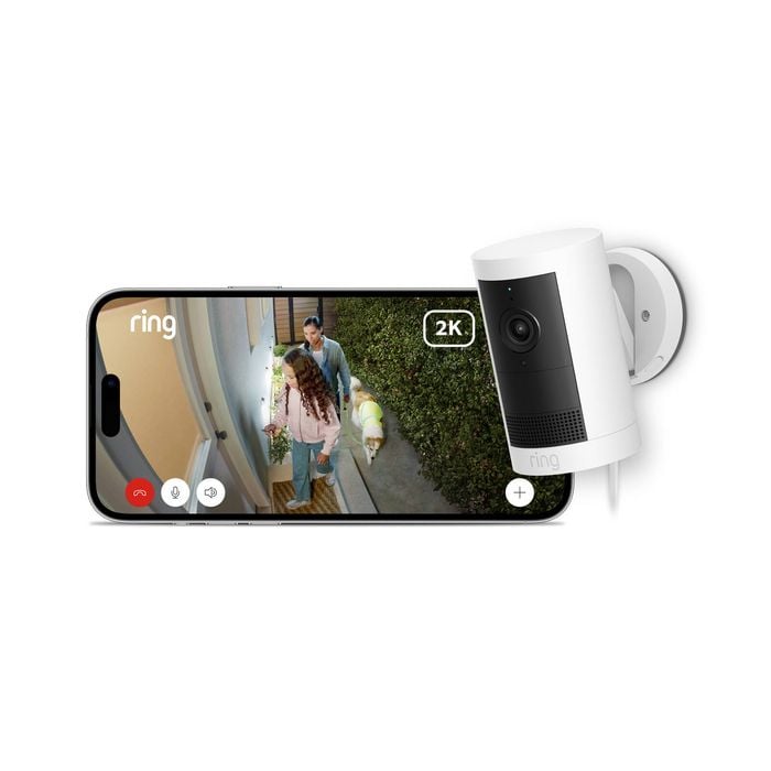 Ring Outdoor Camera Plus 2K Plug - in White - Bunnings Australia