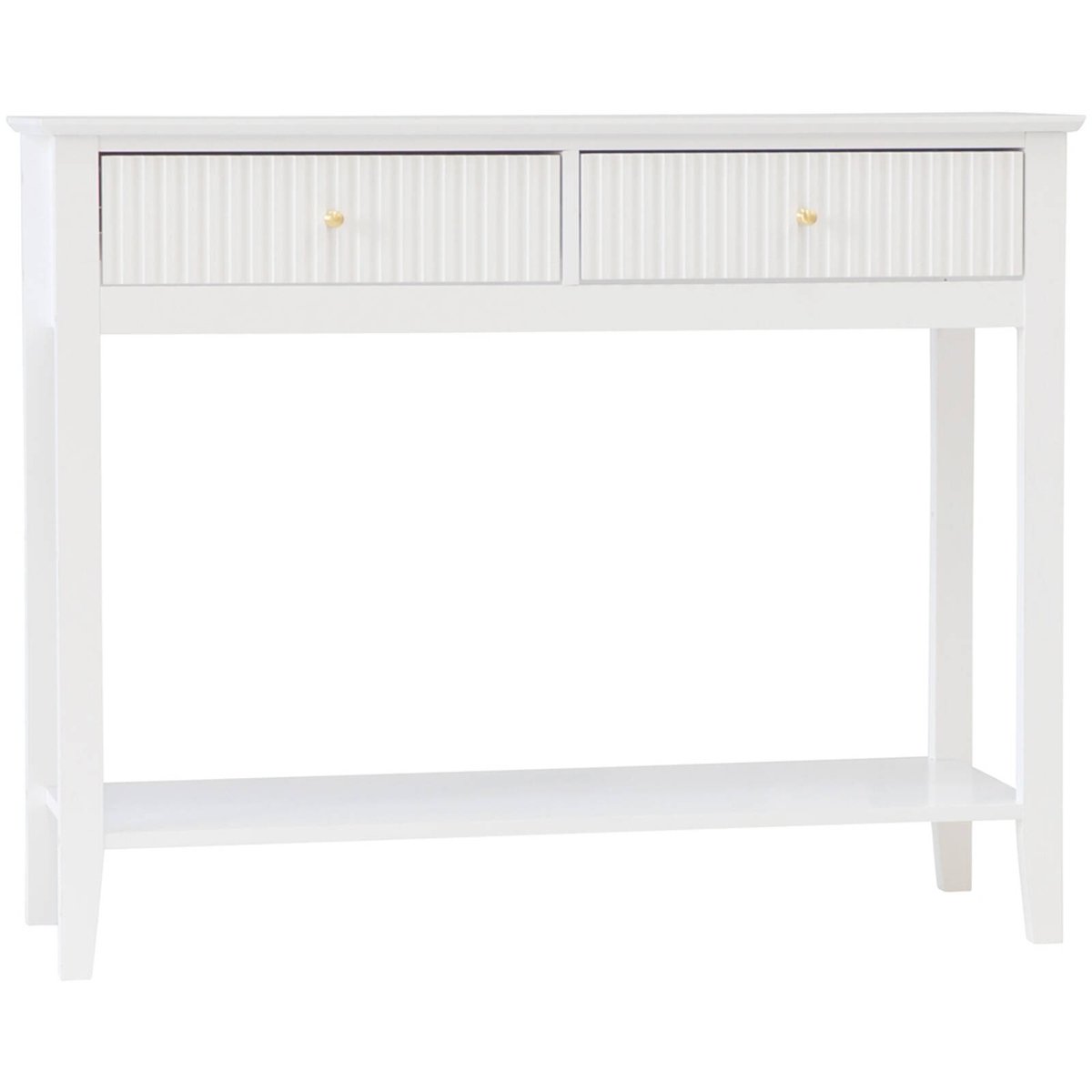 Zara Fluted 2 Drawer Console Table White - Bunnings Australia