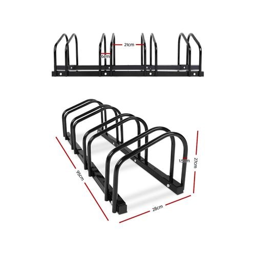 4 Bike Stand Bicycle Rack Floor Parking Holder Instant Storage Portable ...