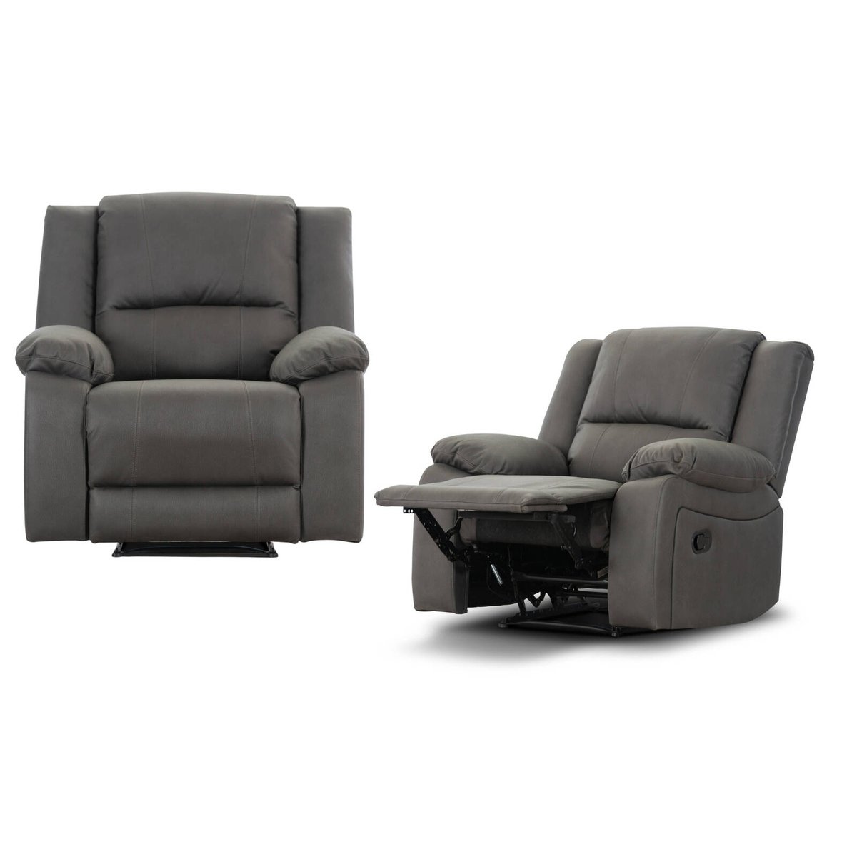 Anderson 2pc Set 1 Seater Fabric Electric Recliner Sofa Chair Latte ...