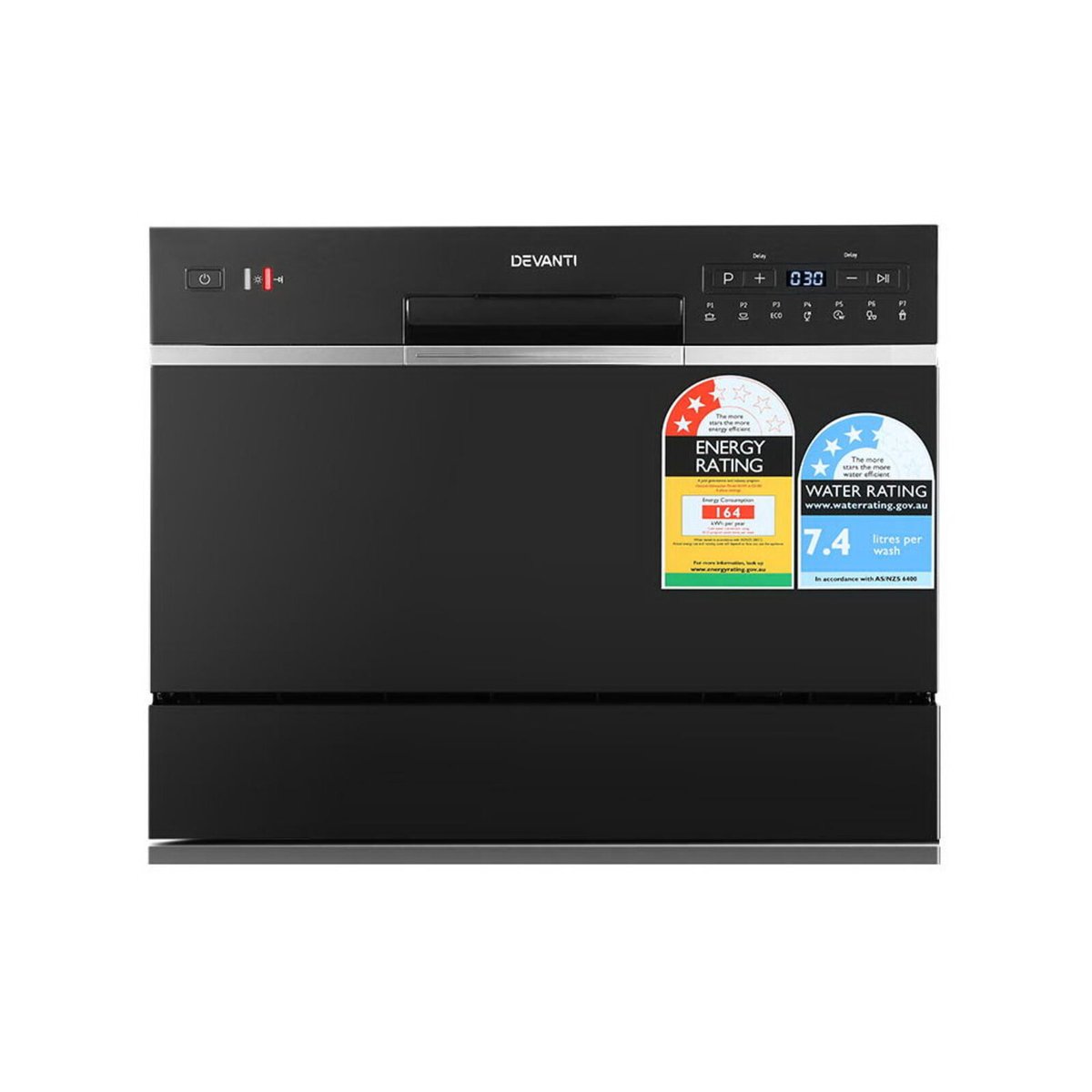 Devanti Benchtop Dishwasher 6 Place Setting Black - Bunnings Australia
