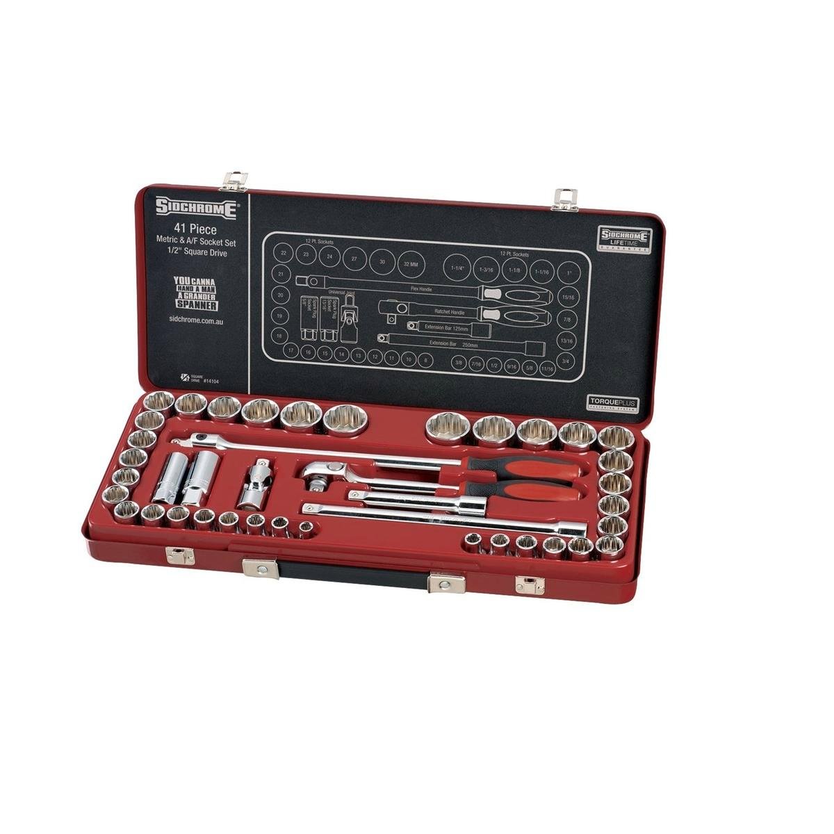 Sidchrome 1/2" Metric and AF Socket Set - 41 Piece - Bunnings Australia