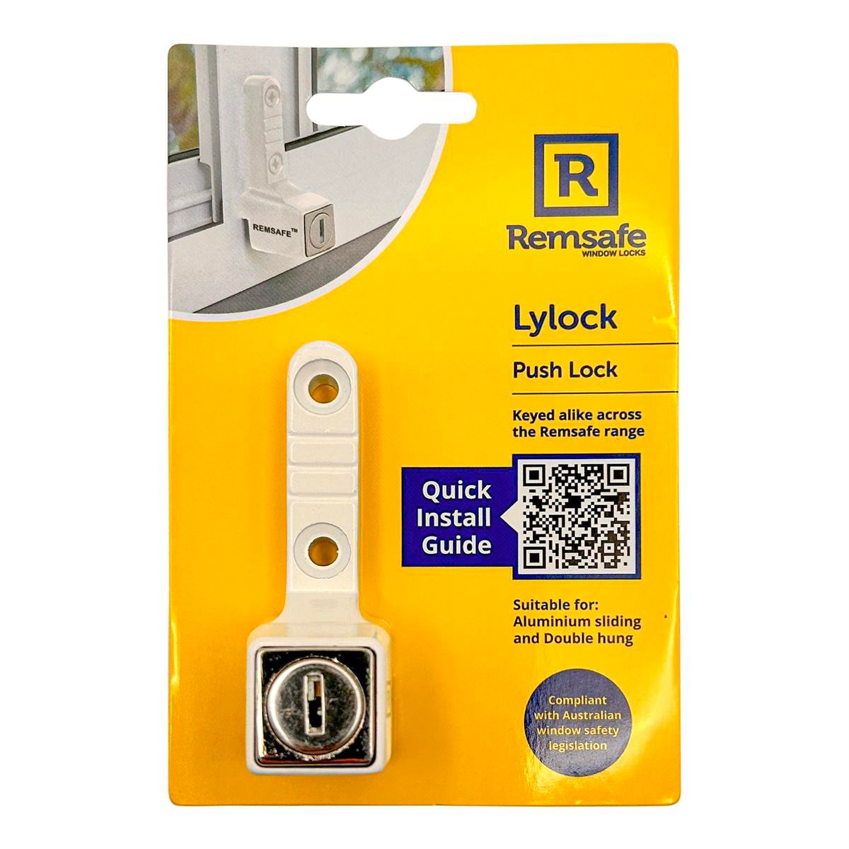 Remsafe White Lylock Push Lock - Bunnings Australia