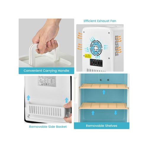 Costway 10l Mini Makeup Fridge Cosmetic Freezer Cold/hot - Bunnings ...