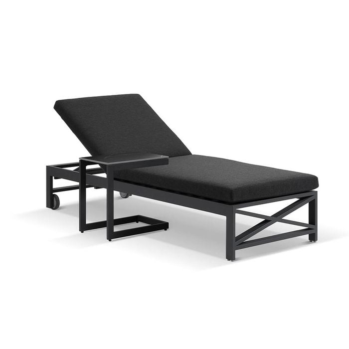 Kansas Outdoor Aluminium Sun Lounge on Wheels with Hugo Slide Under ...