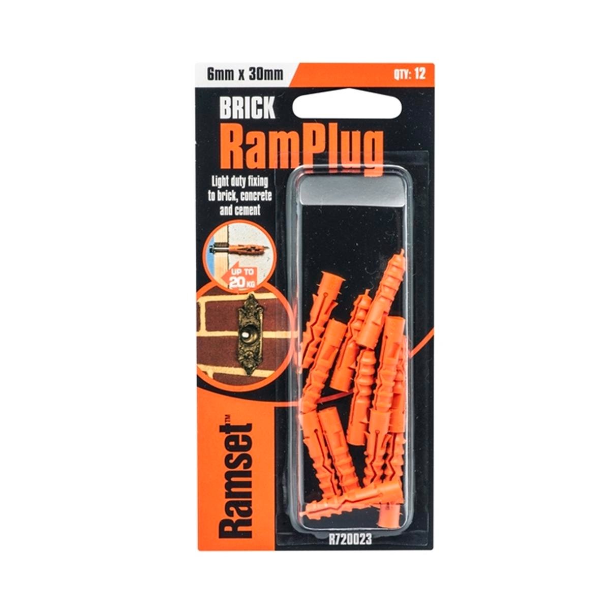 Ramset Brick Ramplug 6x30mm 12pk Nylon - Bunnings New Zealand