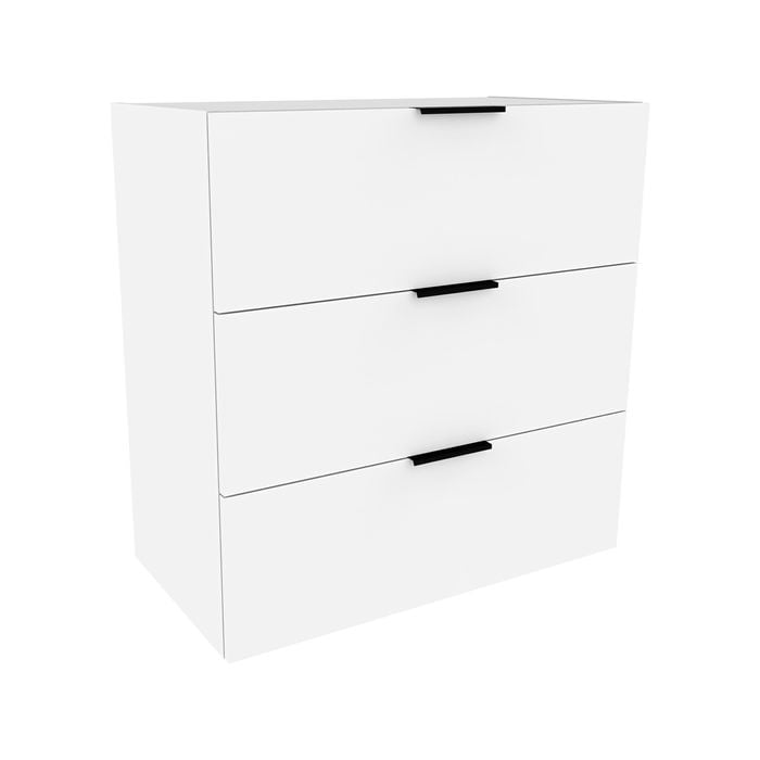 Lugna 768 x 750 x 380mm White 3 Drawer Storage Cabinet - Bunnings Australia