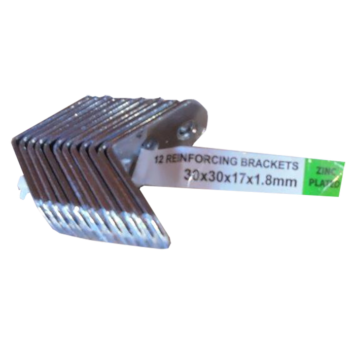 Carinya 30 x 30 x 17 x 1.8mm Zinc Plated Reinforcing Angle Bracket - 12 ...