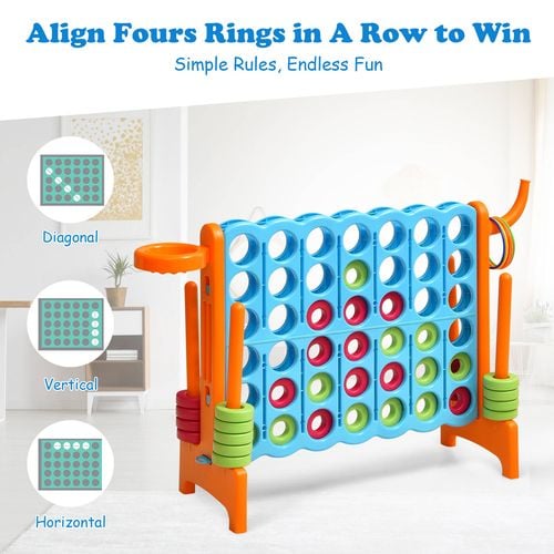 Costway Giant 4-in-A Row Connect four Board Game Set, Orange - Bunnings ...