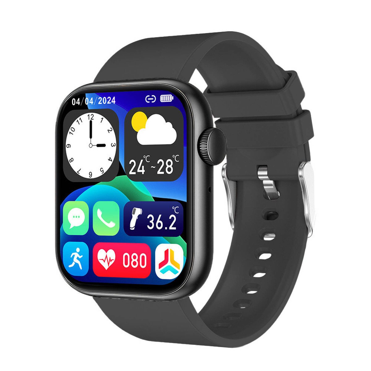 Fitsmart Apex 47mm Smartwatch with GPS and Health Tracking Black ...