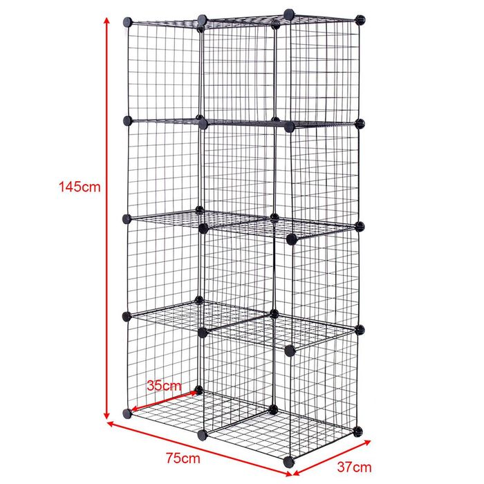 Costway 8-Cube Gird Wire Storage Cabinet Modular Shelf Foldable ...