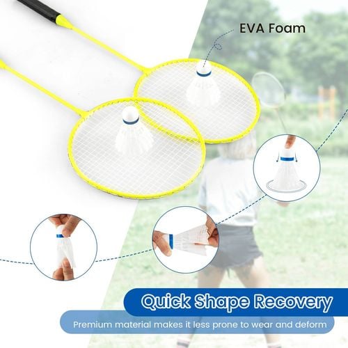 Costway All in 1 Portable Badminton Net Set Outdoor Sporting Set w ...