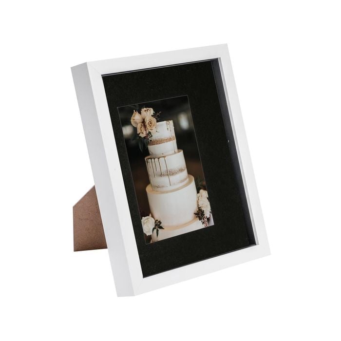Nicola Spring 8" x 10" White 3D Box Photo Frame - 4" x 6" Mount ...
