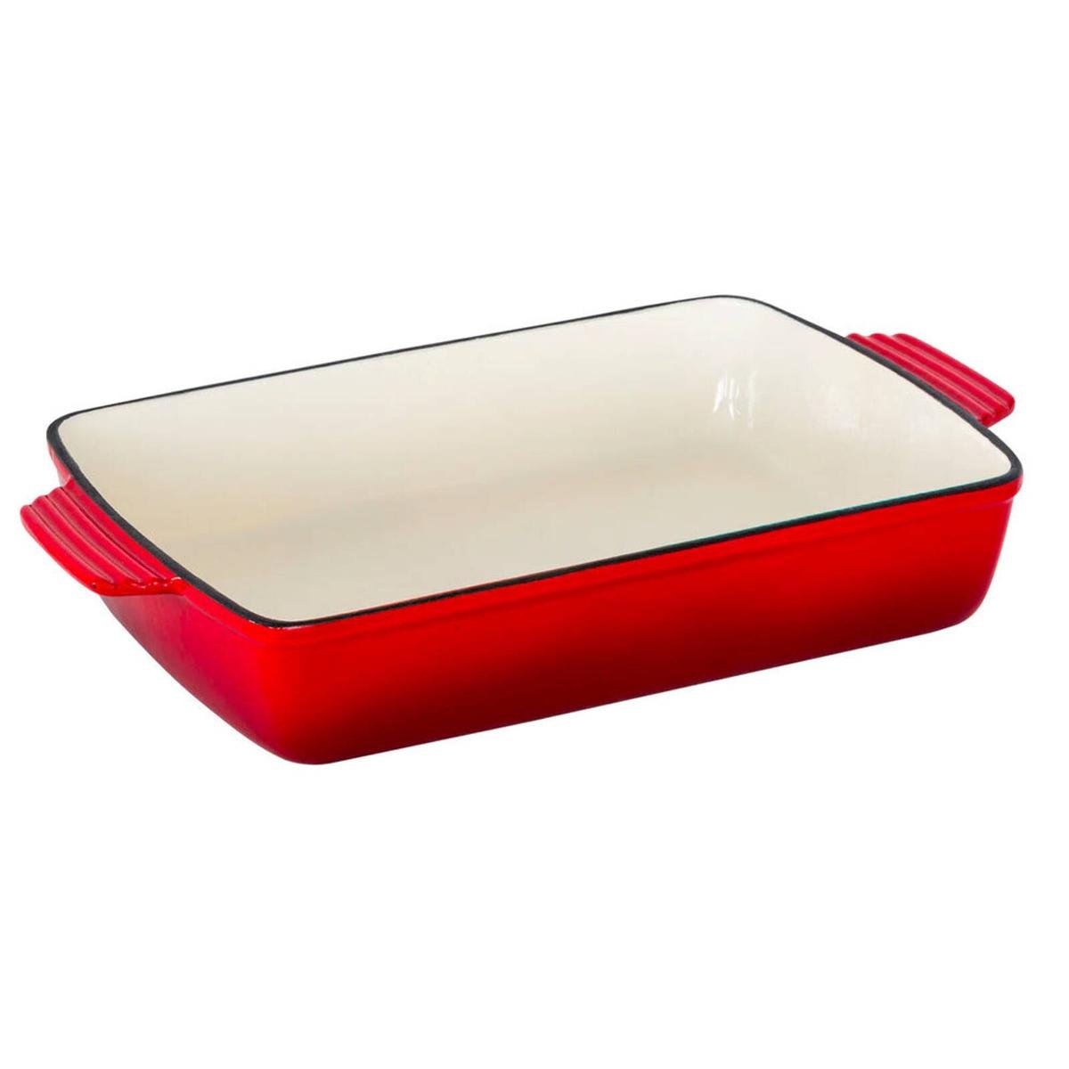 Healthy Choice Enamelled Cast Iron Rectangular Roaster - Red - Bunnings ...