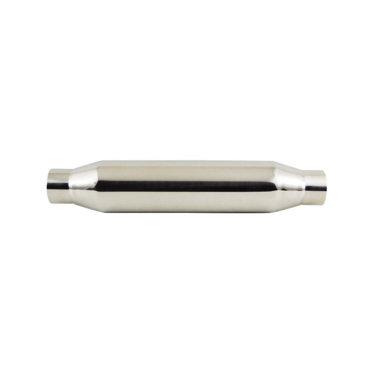 Outlaw Polished T-304 Stainless Steel Resonator, 2-1/4" Inlet/Outlet, 3 ...