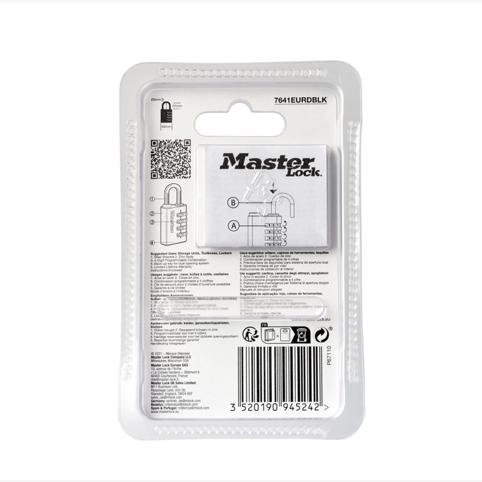 Master Lock 40mm Combination And Key Padlock - Bunnings New Zealand