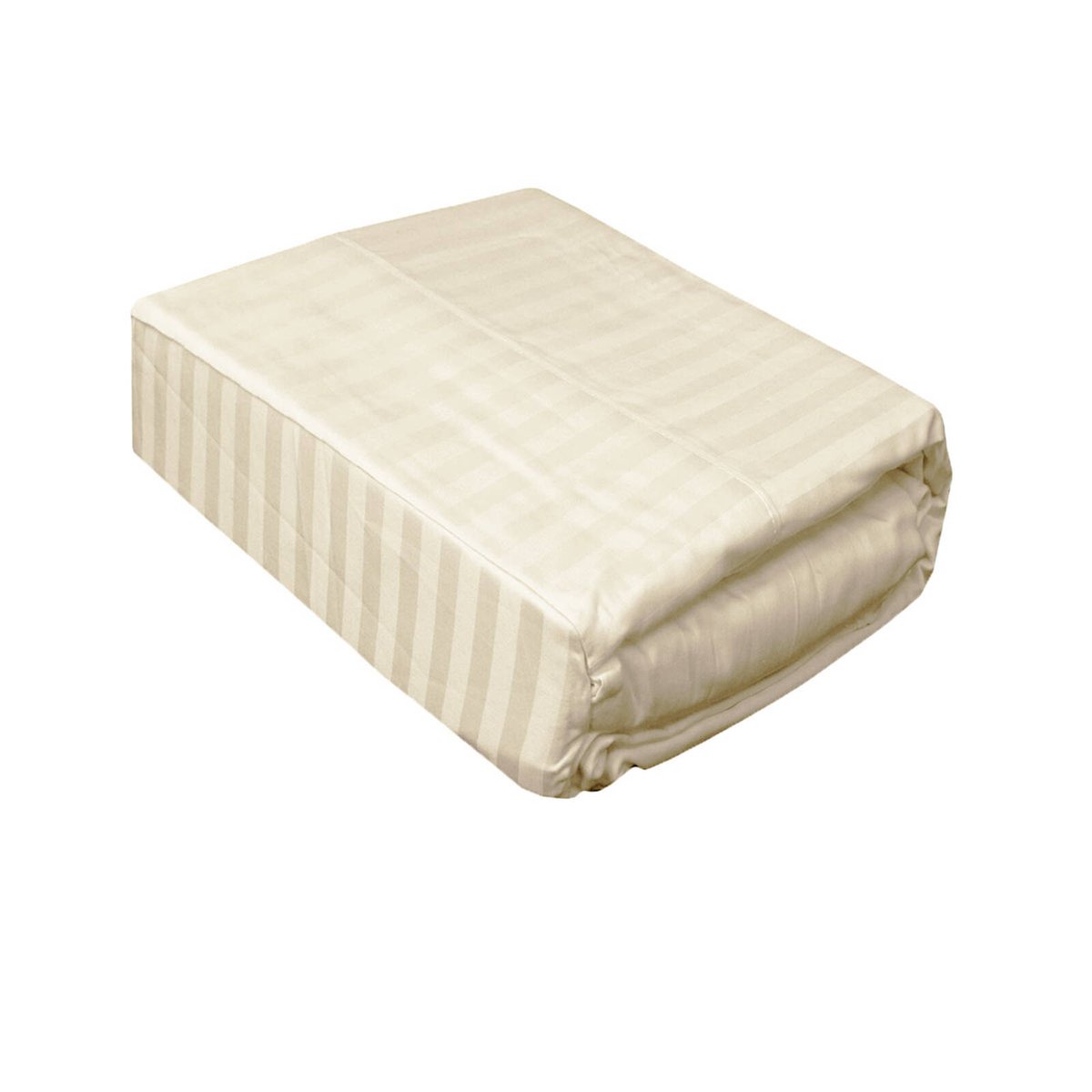 Bloomington 375TC 100% Cotton Narrow Stripes Cream Sheet Set King 38cm ...