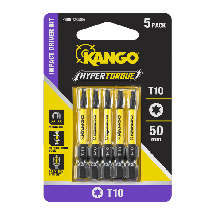Kango 50mm TX10 HYPERTORQUE™ Impact Driver Bit - 5 Pack - Bunnings ...