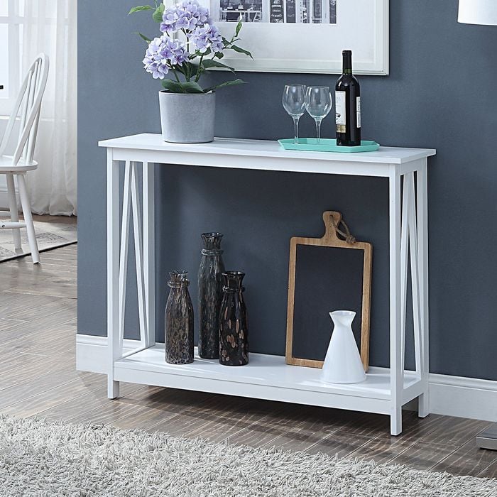 Sarantino Grace A-Frame Console Table - White - Bunnings Australia
