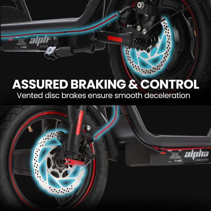 ALPHA Rover Electric Scooter with Seat, 500W 48V 25km/h 30km Range, 14 ...