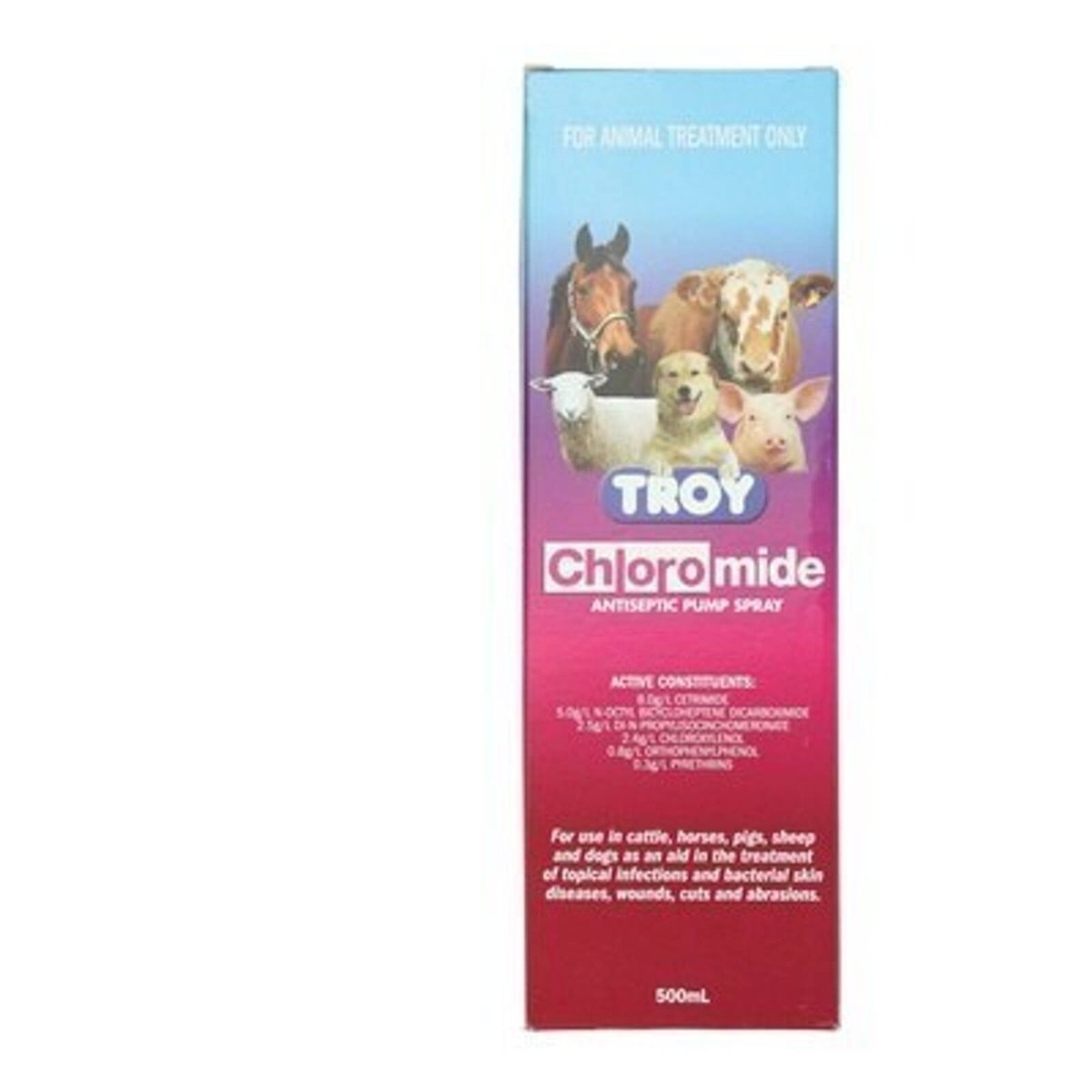 Troy Chloromide Antiseptic Insect and Fly Spray for Dogs Horses 500ml ...