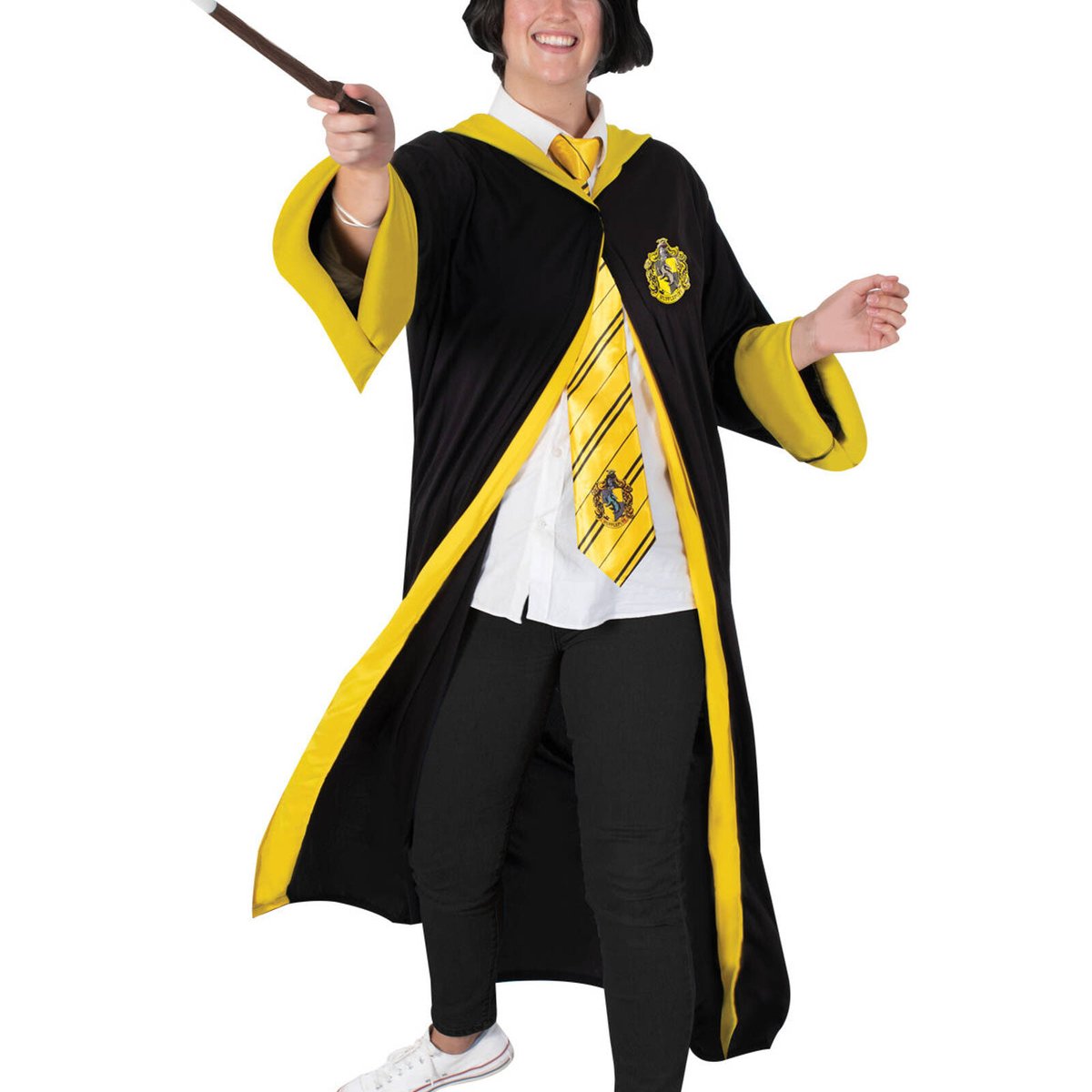 Hufflepuff Hooded Robe for Kids with House Emblem - Harry Potter ...