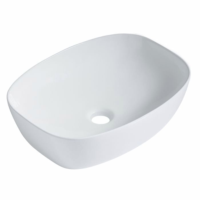 Mondella Rectangular Above Counter Basin - Matte White Resonance ...
