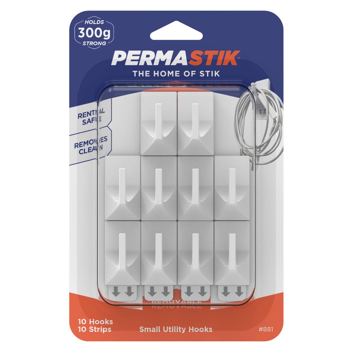 Permastik Small Utility Hooks - 10 Pack - Bunnings Australia