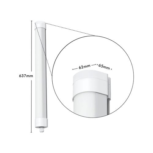 Arlec 60cm 20W DIY Dual-Power and Tri-Colour Tri-Proof LED Batten Light ...