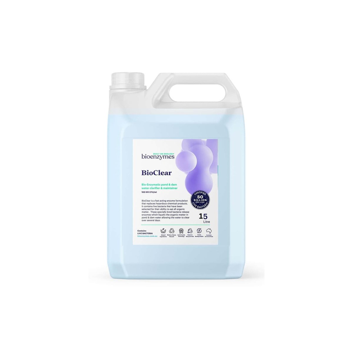BioEnzymes BIOCLEAR Pond & Dam Cleaner 15L – Bio-Enzymatic Water ...