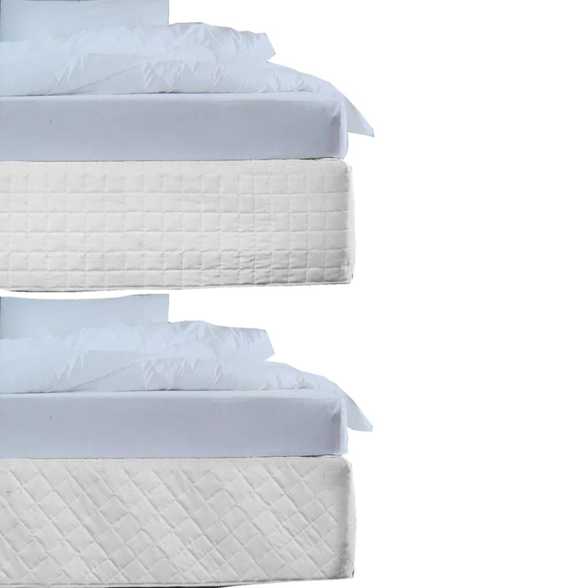 Random Pattern Quilted Valance White Queen - Bunnings Australia